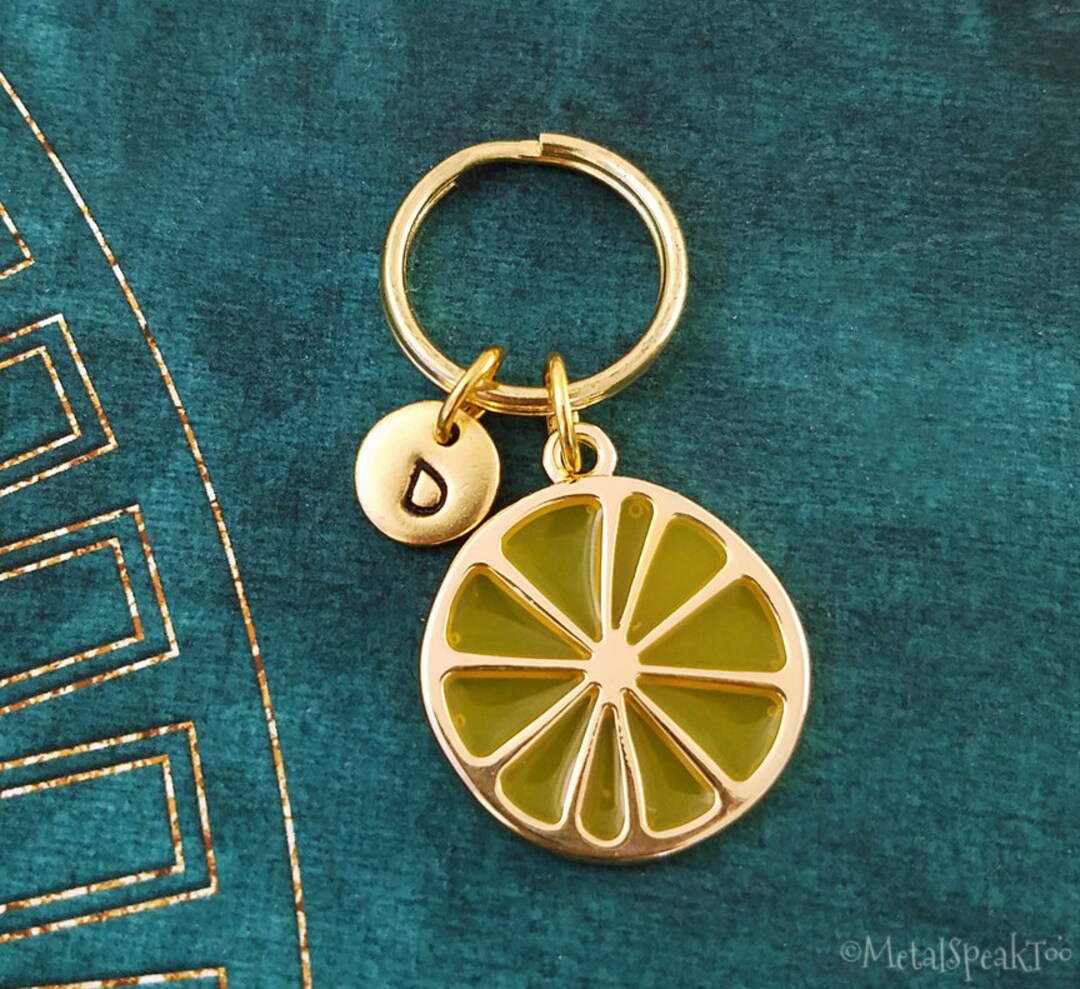 Lemon Keychain SMALL Lemon Keyring Food Keychain Lemon Slice - Etsy