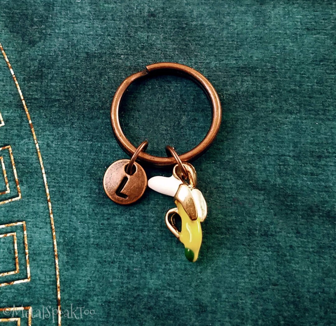 Banana Keychain VERY SMALL Banana Charm Keychain Banana Keyring Fruit ...
