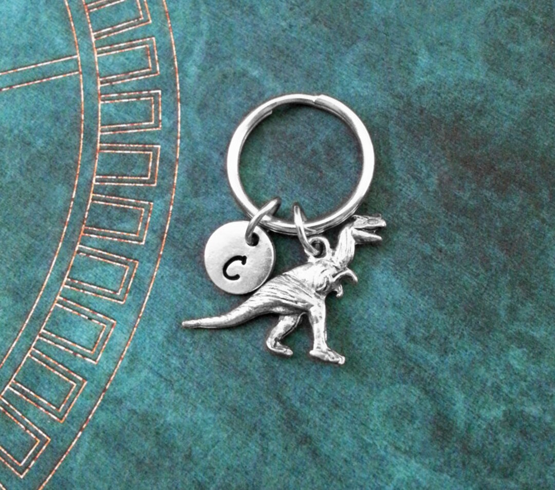 Dinosaur Keychain VERY SMALL T-rex Keyring Personalized Keychain ...