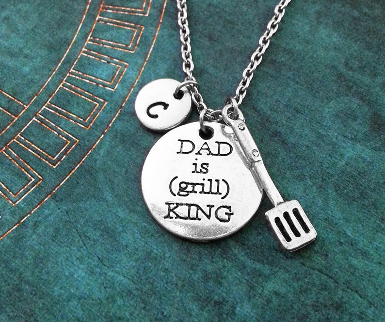 Dad is Grill King Keychain SMALL Dad Keyring Spatula Keychain | Etsy