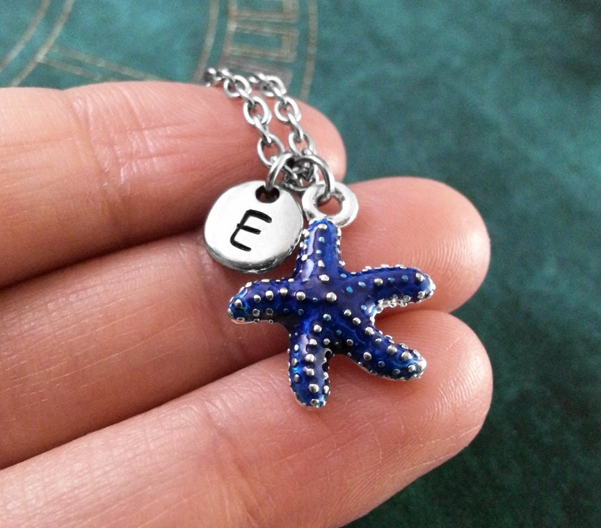 Blue Starfish Keychain SMALL Blue Star Fish Keyring - Etsy