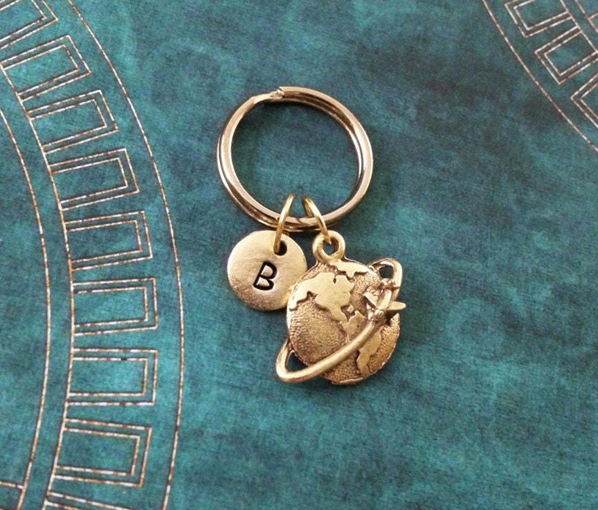 Globe Keychain VERY SMALL Globe Keyring Personalized Travel | Etsy