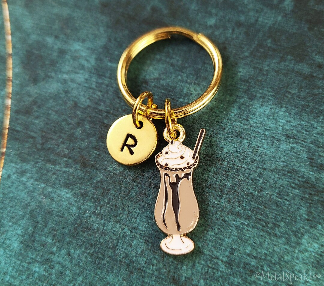 Chocolate Milkshake Keychain SMALL Ice Cream Sundae Charm Java Mocha ...