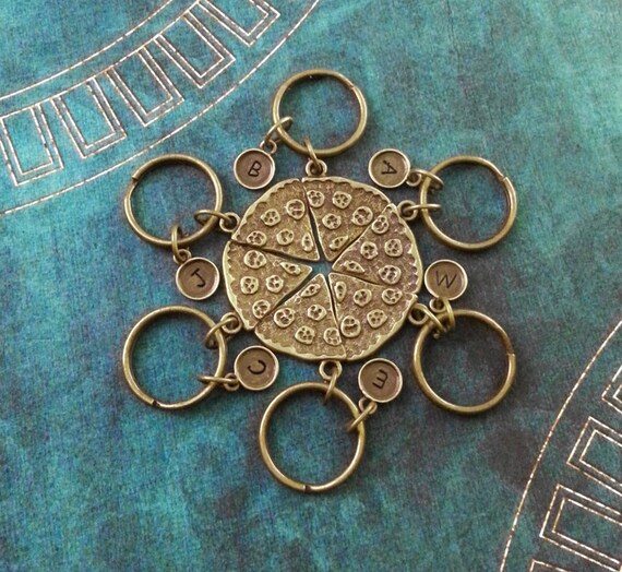 Friendship Pizza Keychains Pizza Slice Keyrings Personalized | Etsy