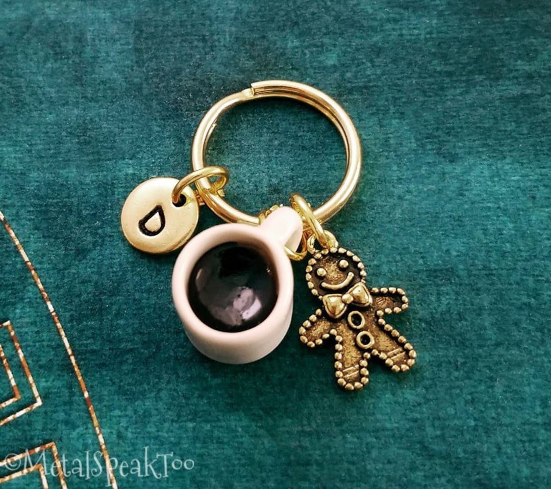 Coffee Keychain SMALL Coffee Cup Keyring Cocoa Keychain Hot Chocolate ...