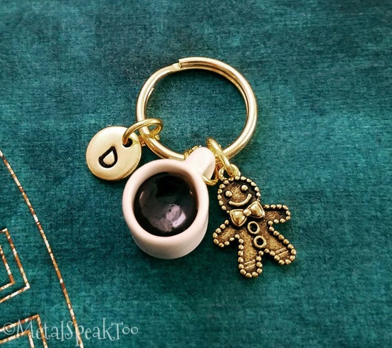Coffee Keychain SMALL Coffee Cup Keyring Cocoa Keychain Hot | Etsy