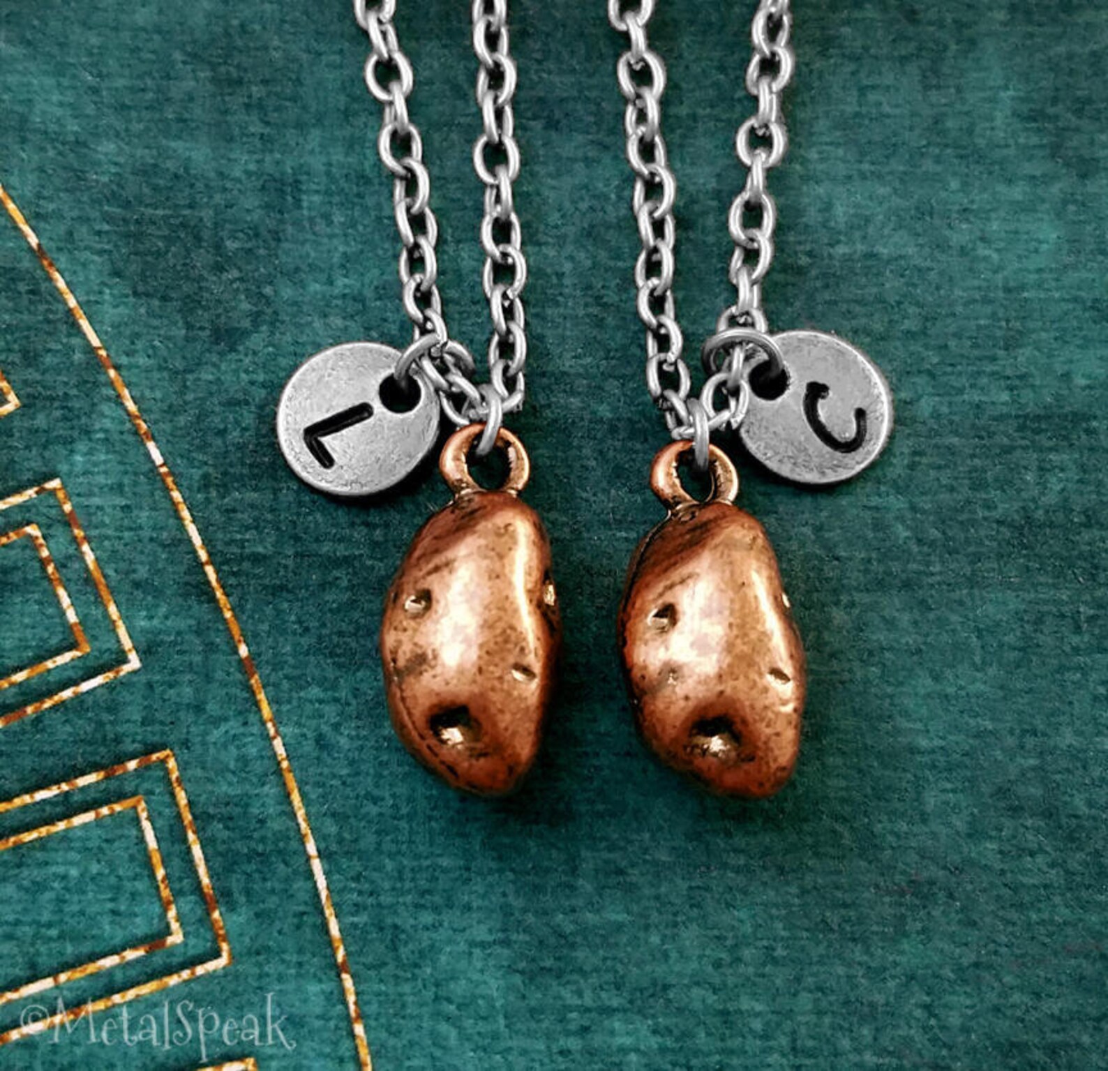 Sweet Potato Keychain SET of 2 SMALL Copper Potato Charm Keychains ...
