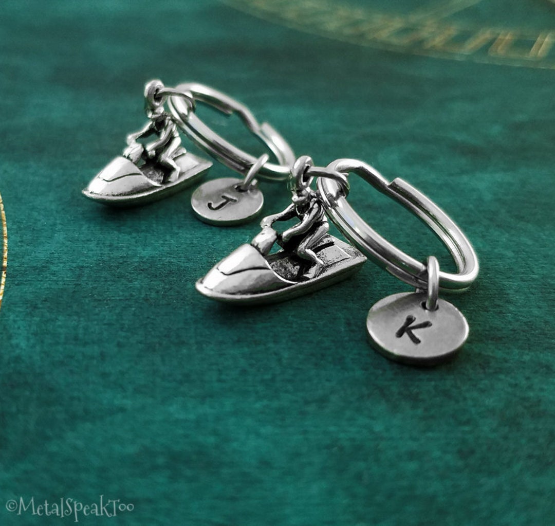 Jet Ski Keychain SET of 2 SMALL Jet Ski Keyrings Girlfriend Couples ...