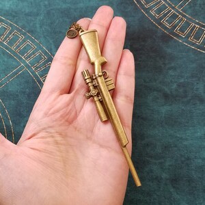 Sniper Rifle Keychain VERY LARGE Rifle Keyring Gun Keychain Bronze ...