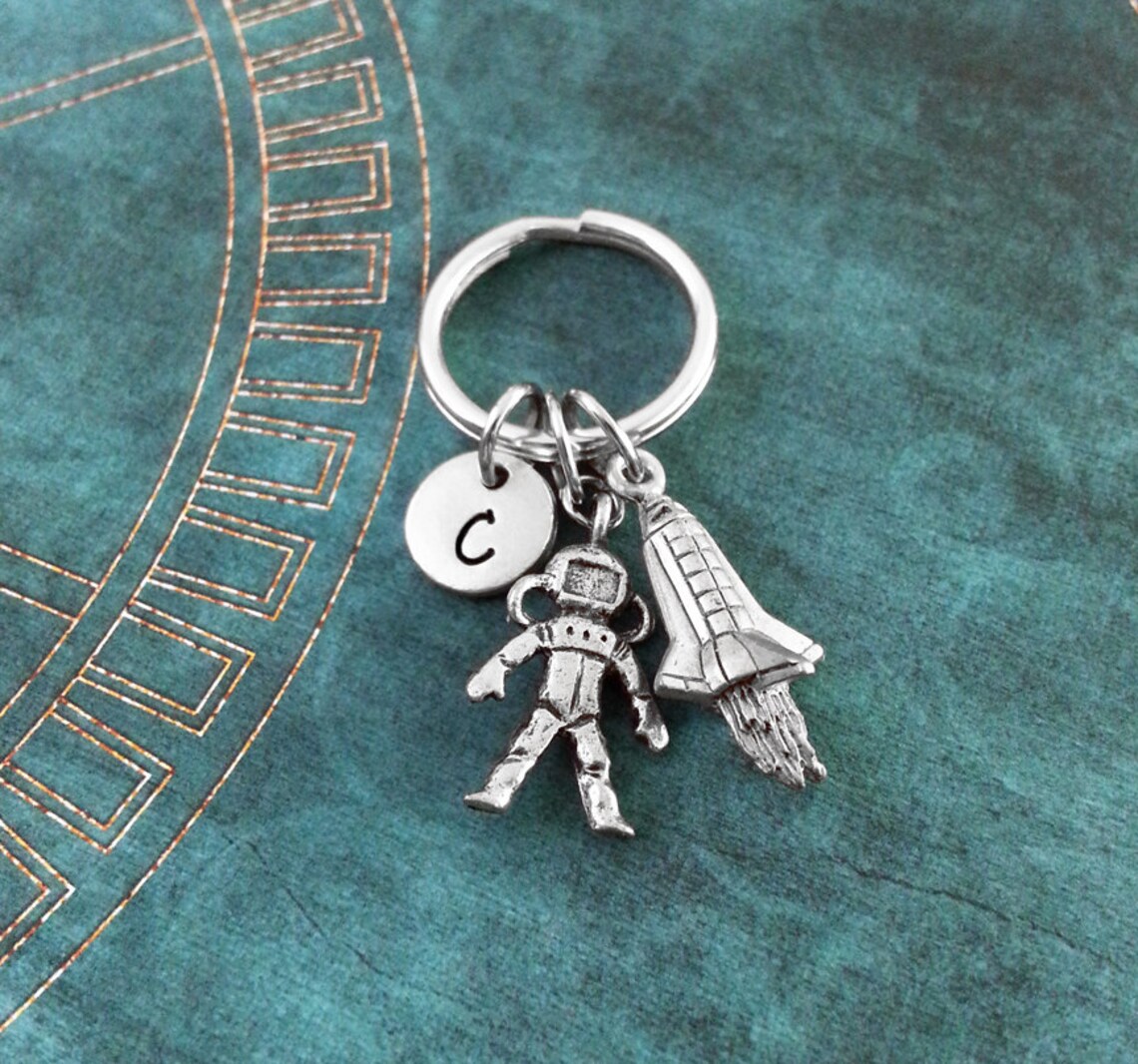 Astronaut Keychain SMALL Spaceship Keychain Personalized | Etsy