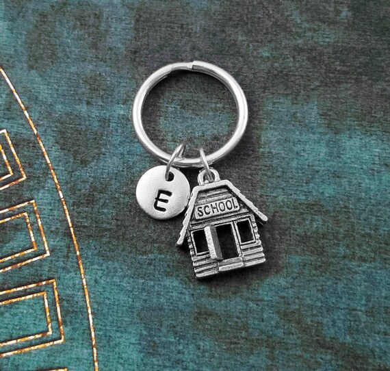 School Keychain VERY SMALL Schoolhouse Keychain Back to School | Etsy