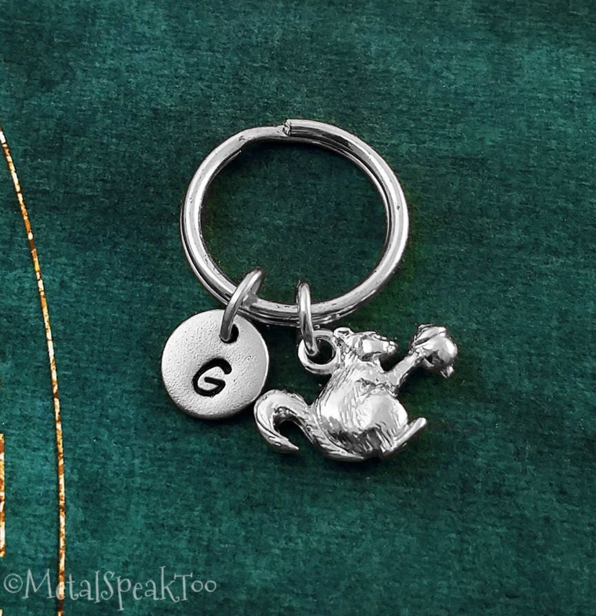 Squirrel Keychain VERY SMALL Squirrel Keyring Acorn Keychain | Etsy