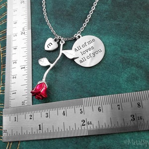 Red Rose Keychain SMALL Engraved Keychain All of Me Loves All of You Love Keychain Girlfriend ...