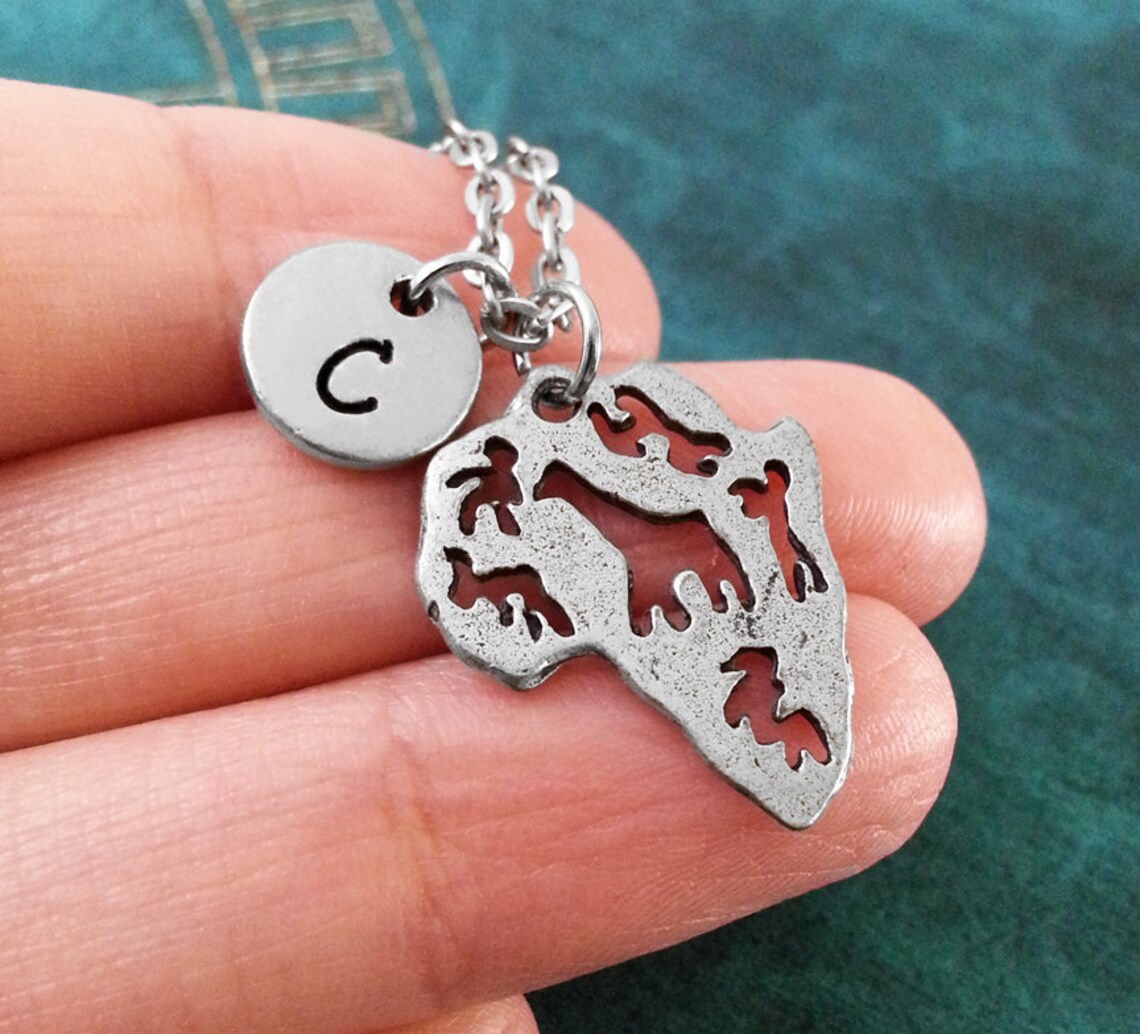 Africa Keychain Personalized Hand Stamped Silver Africa - Etsy