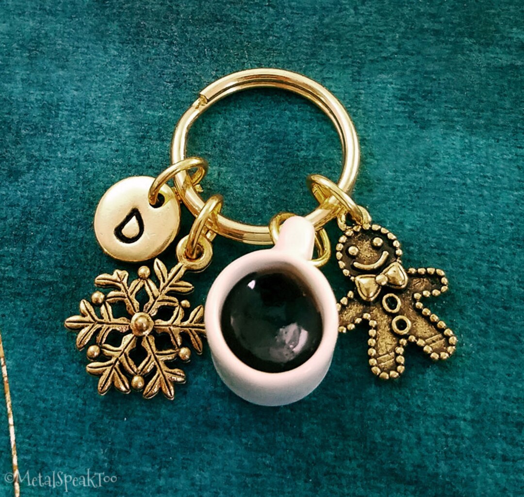 Coffee Keychain SMALL Coffee Cup Keyring Cocoa Keychain Hot Chocolate ...