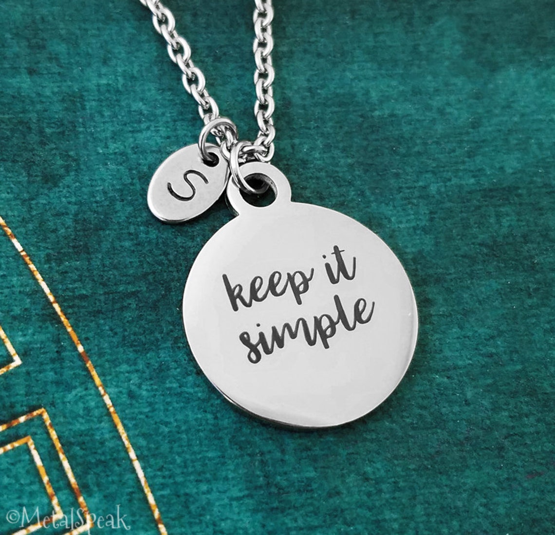 Keep It Simple Keychain SMALL Engraved Keychain Personalized Initial ...