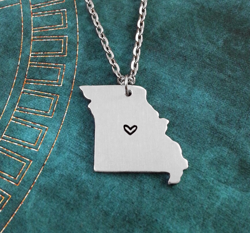 Missouri Keychain Personalized Hand Stamped Missouri Keyring | Etsy