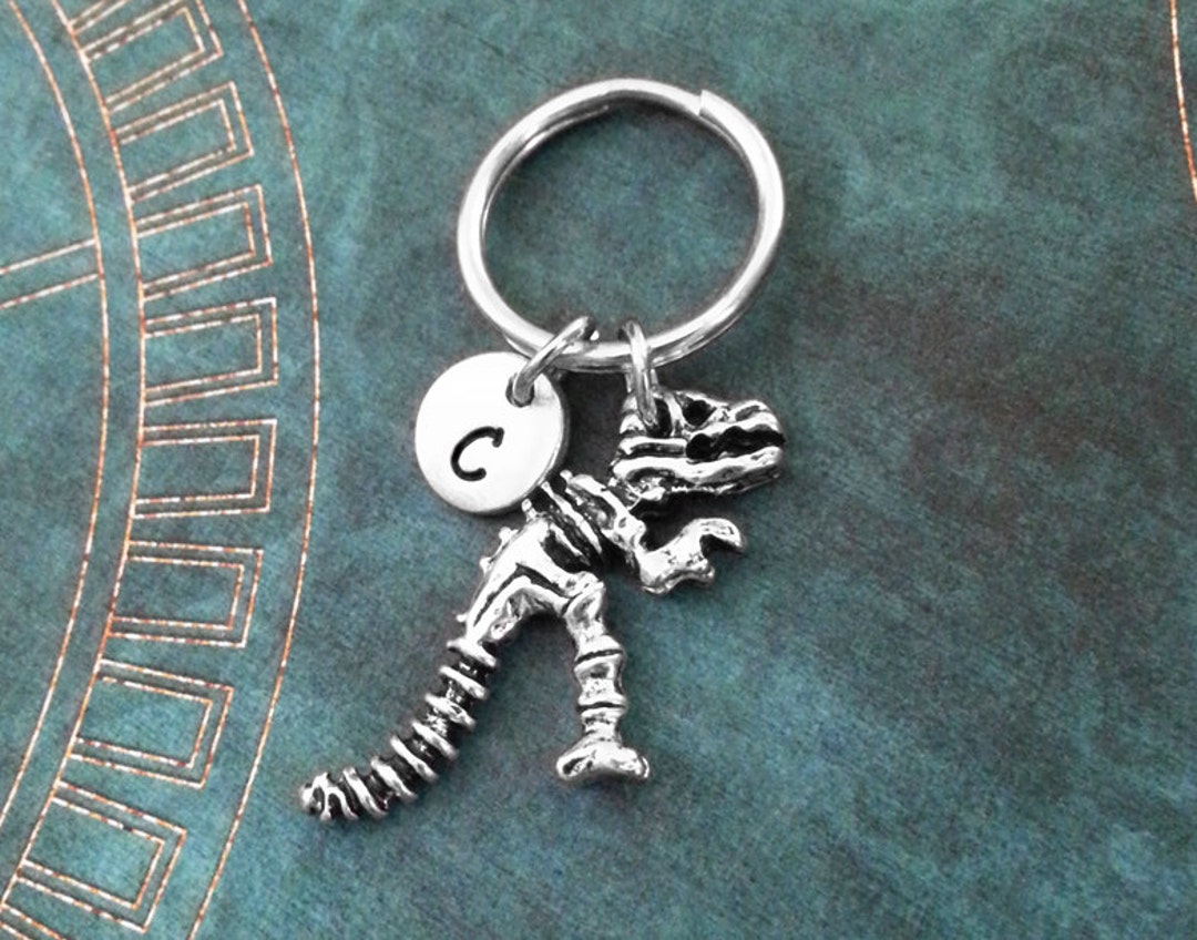Dinosaur Keychain SMALL T-rex Keyring Personalized Keychain Dinosaur ...