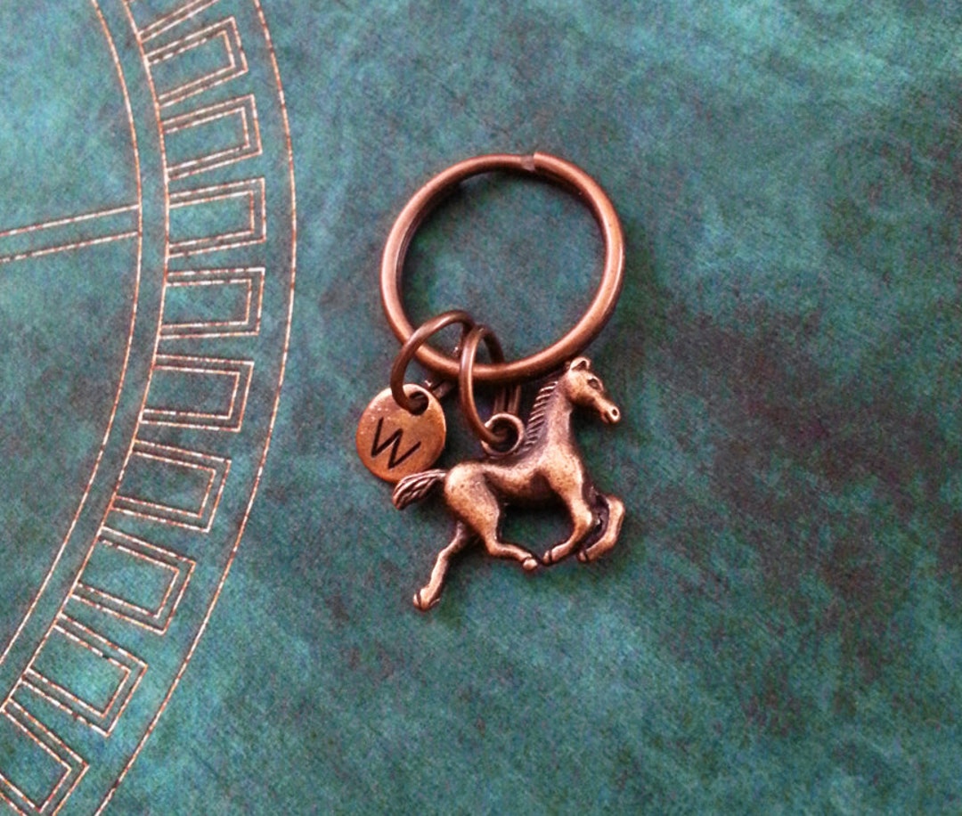 Horse Keychain SMALL Copper Horse Keyring Personalized Keychain Copper ...