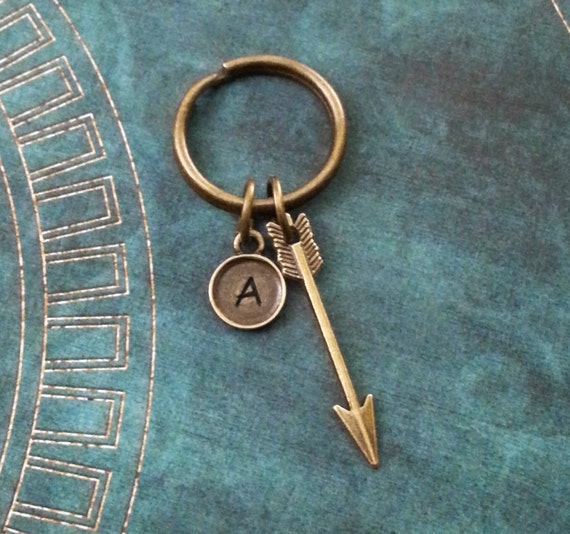 Arrow Keychain SMALL Bronze Arrow Keyring Bohemian Keychain | Etsy