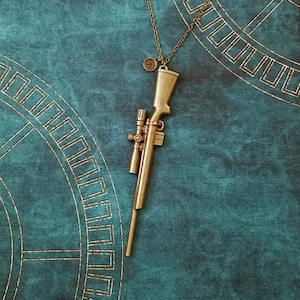 Sniper Rifle Keychain VERY LARGE Rifle Keyring Gun Keychain Bronze ...