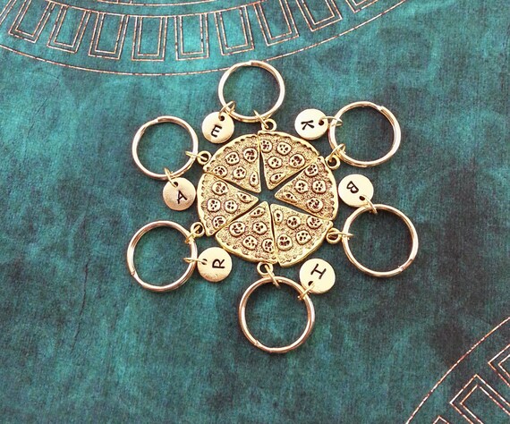 Friendship Pizza Keychains Pizza Slice Keyrings Personalized | Etsy