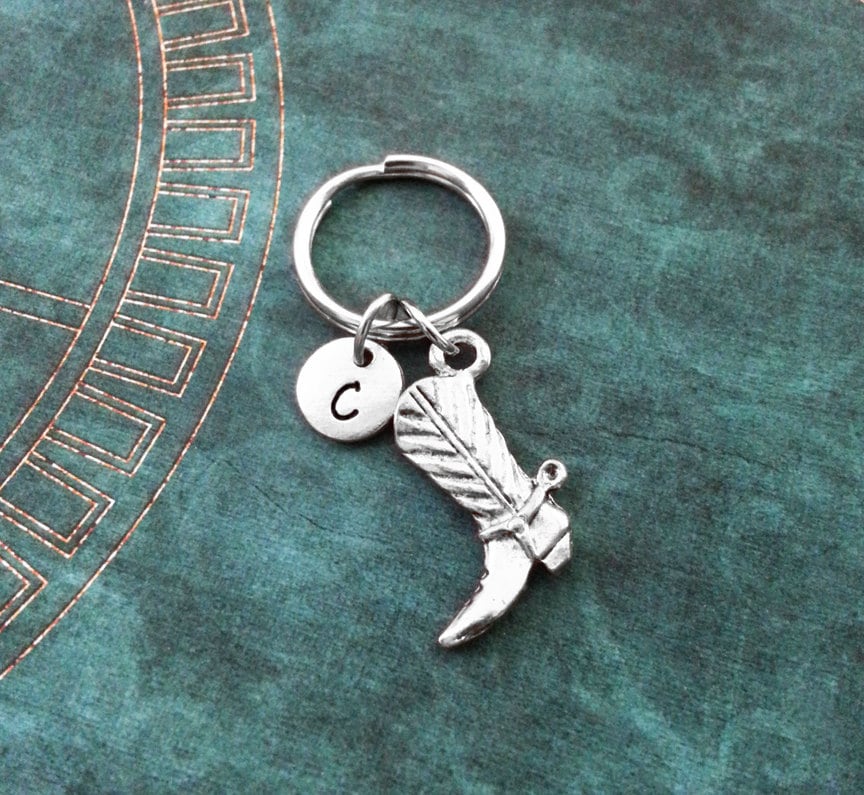 Cowboy Boot Keychain, SMALL Boots Keyring, Personalized Keychain ...