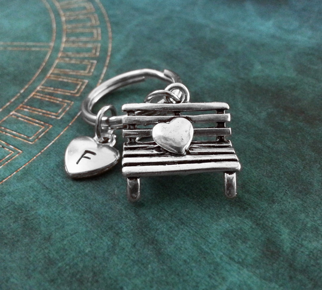 Heart Bench Keychain, Love Keychain, Personalized Valentine's Day Gift ...