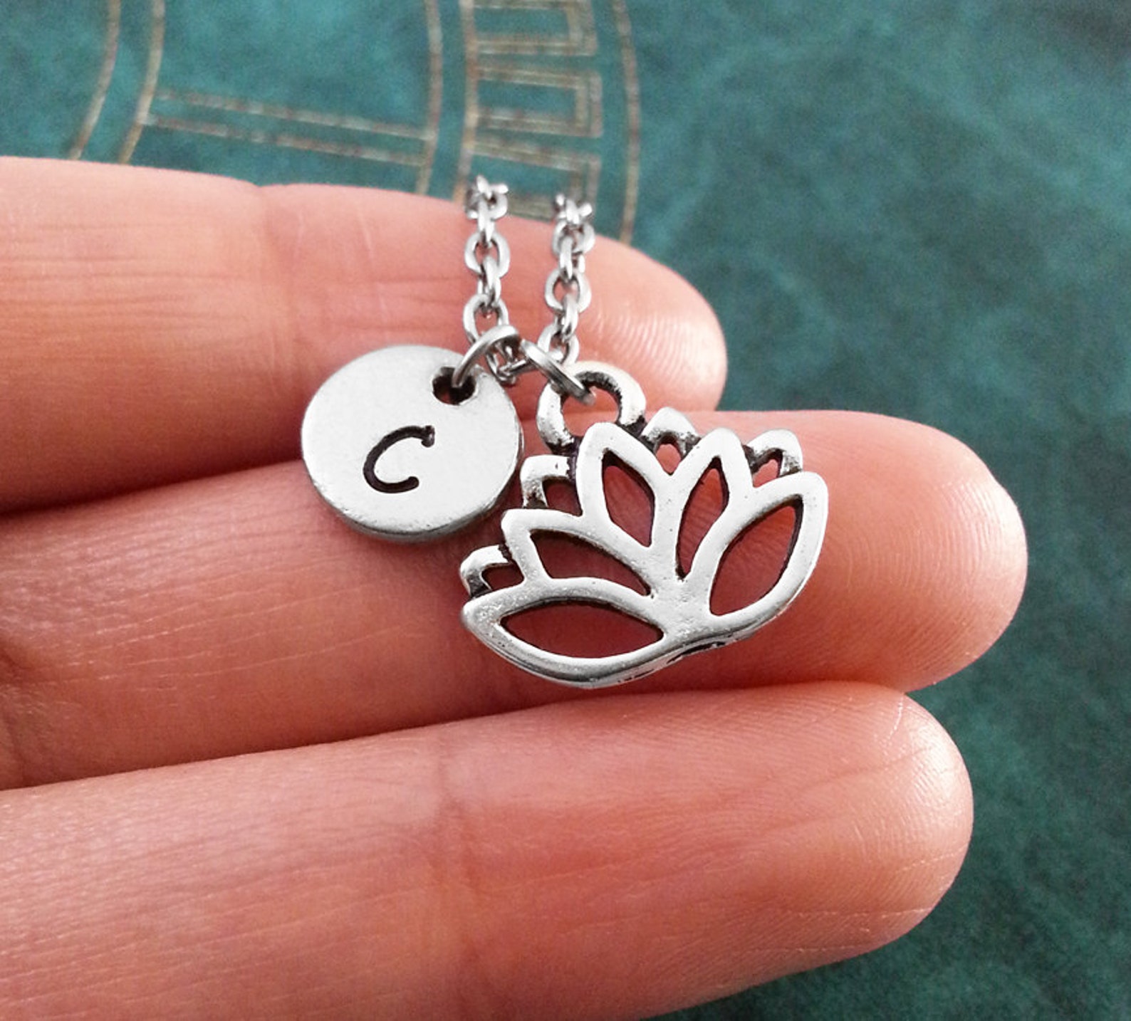 Lotus Keychain, VERY SMALL Lotus Flower Keyring, Personalized Keychain ...