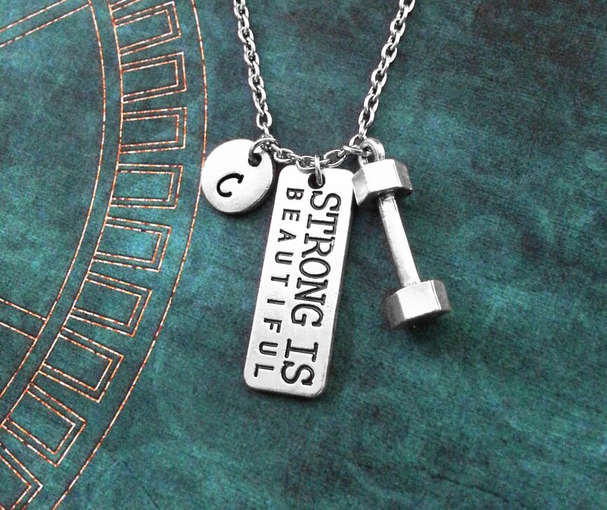Strong is Beautiful Keychain SMALL Dumbbell Keychain Weight | Etsy