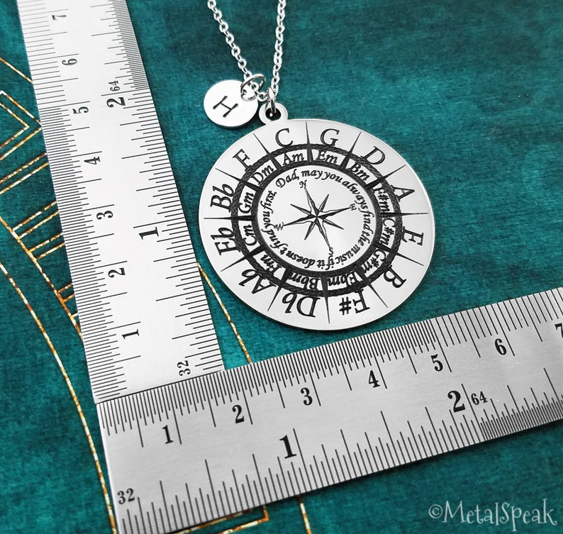 Circle of Fifths Keychain 38mm Circle Keychain Initial | Etsy