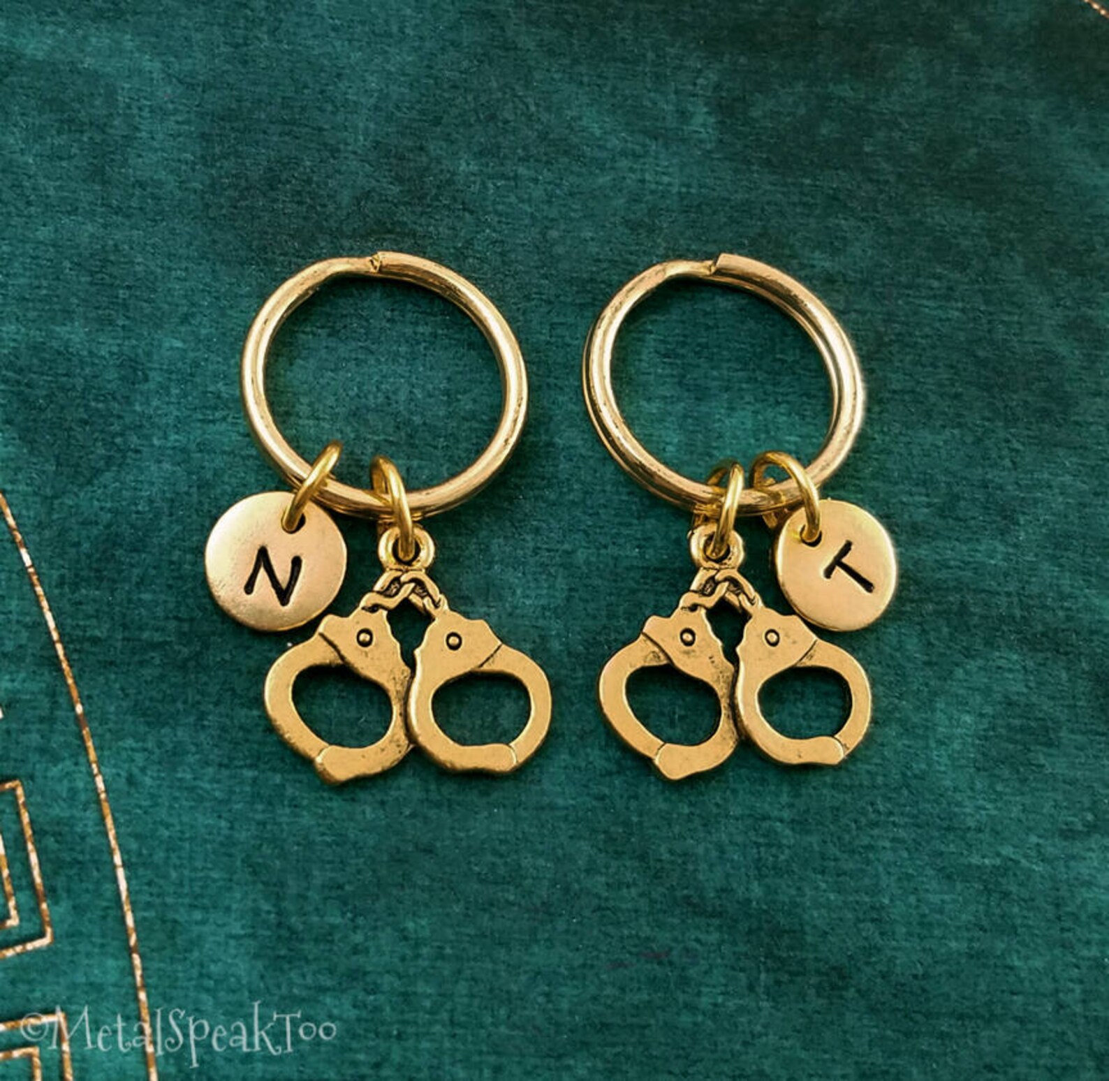 Handcuffs Keychain SET of 2 SMALL Handcuff Charm Keychains | Etsy