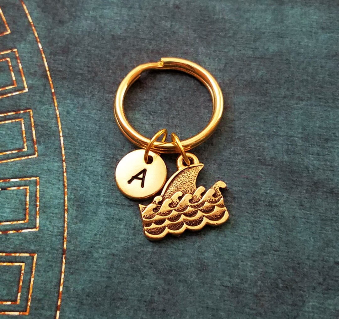 Shark Fin Keychain VERY SMALL Shark Keyring Personalized Keychain Shark ...