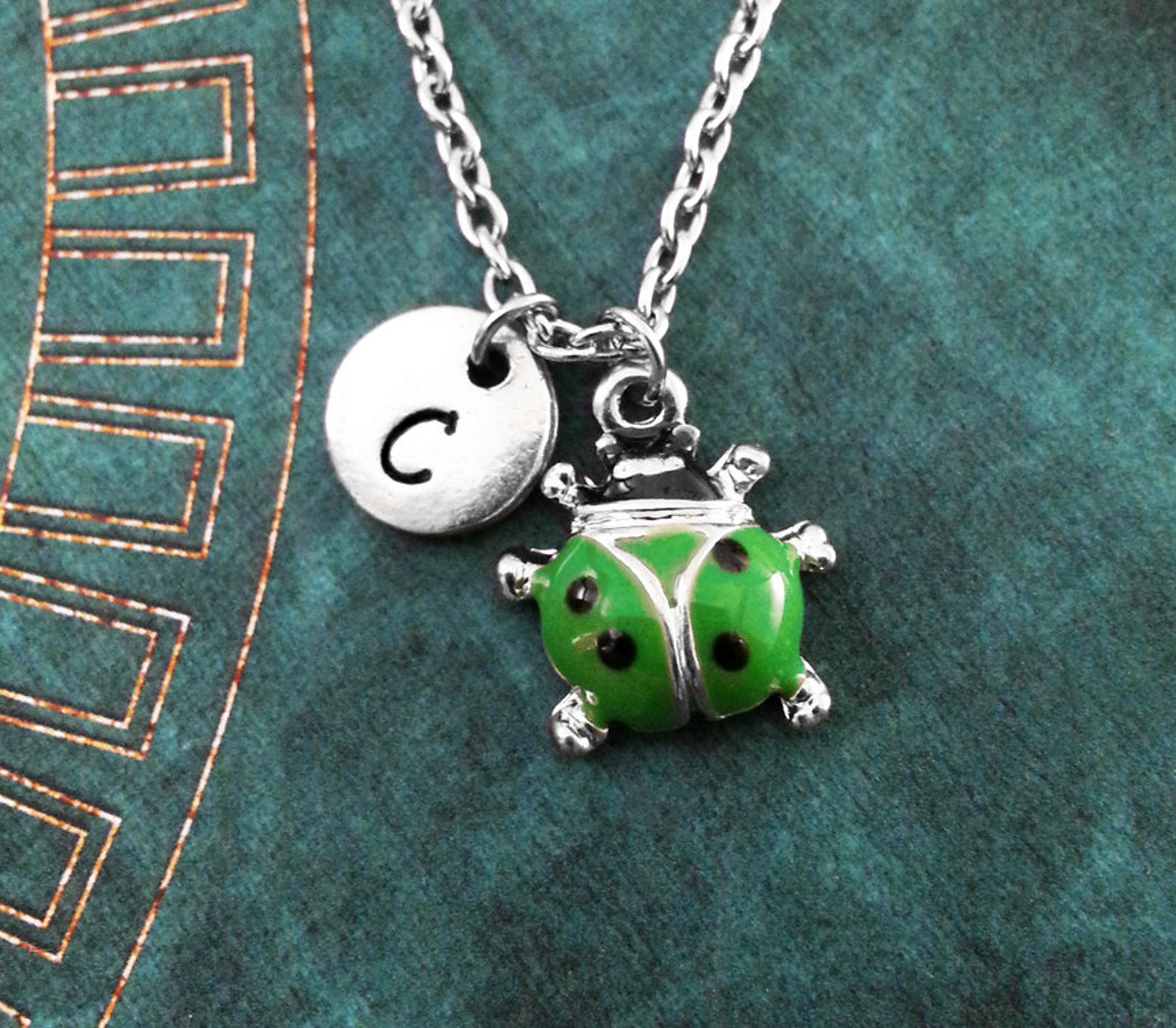 Ladybug Keychain VERY SMALL Green Lady Bug Keyring | Etsy