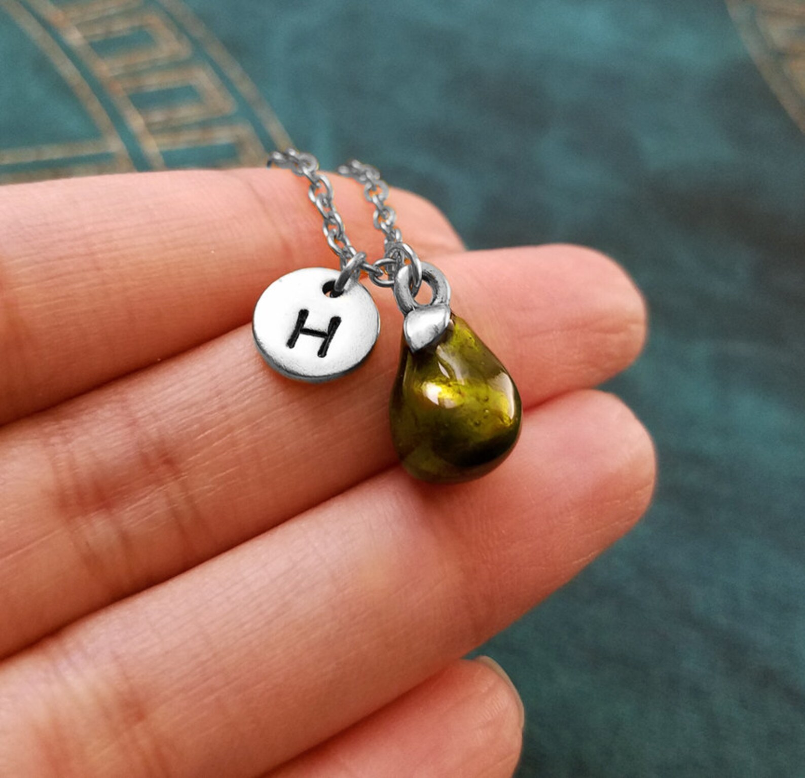 Pear Keychain VERY SMALL Green Pear Charm Keychain Pear - Etsy