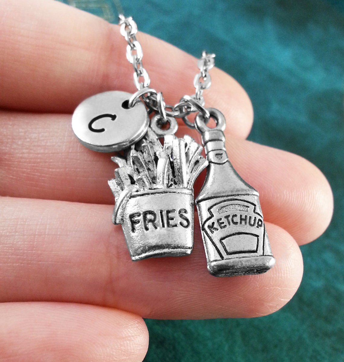French Fries and Ketchup Keychain Fast Food Key Ring - Etsy