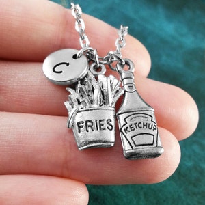 French Fries and Ketchup Keychain, Fast Food Key Ring Personalized ...