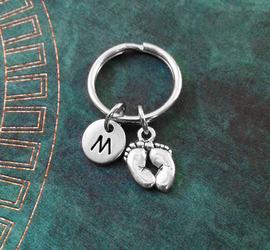 Footprints Keychain VERY SMALL Baby Feet Keychain Foot - Etsy