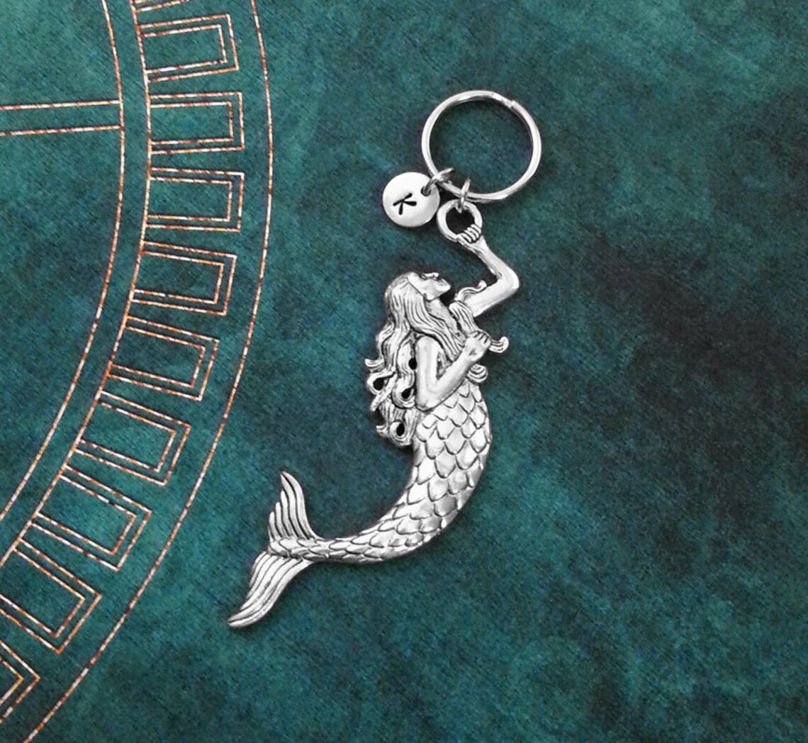 Mermaid Keychain LARGE Mermaid Keyring Personalized Keychain | Etsy