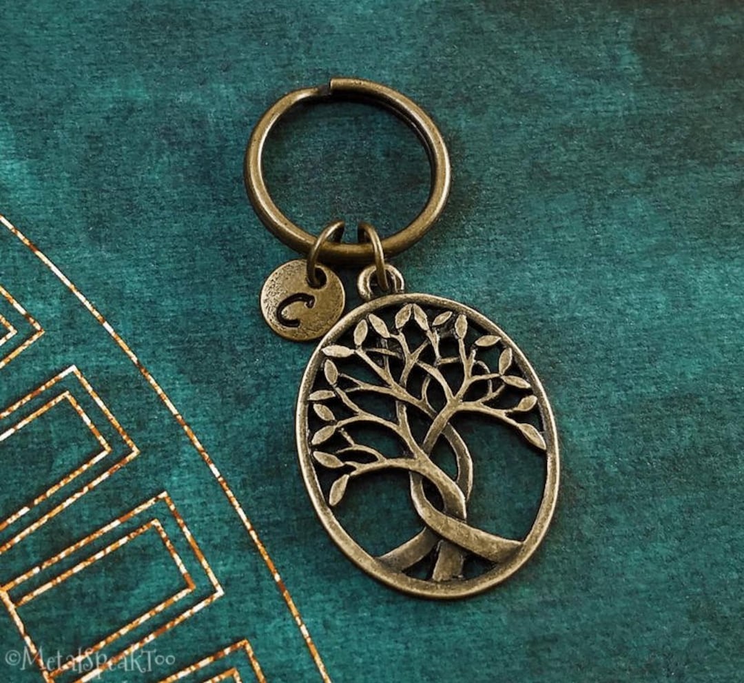 Tree of Life Keychain SMALL Bronze Tree Keychain Family Tree Charm ...