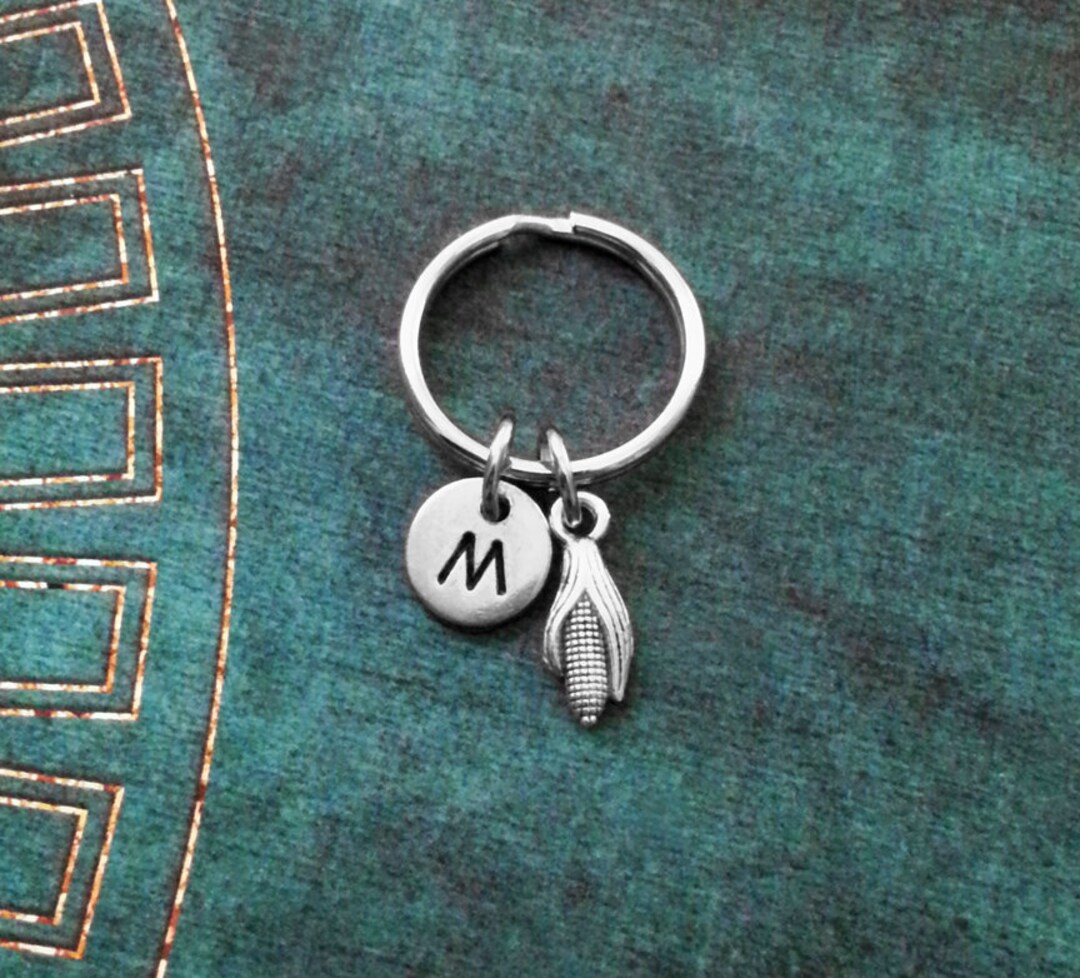 Corn Keychain VERY SMALL Corn Keyring Dad Keychain Boyfriend Keychain ...