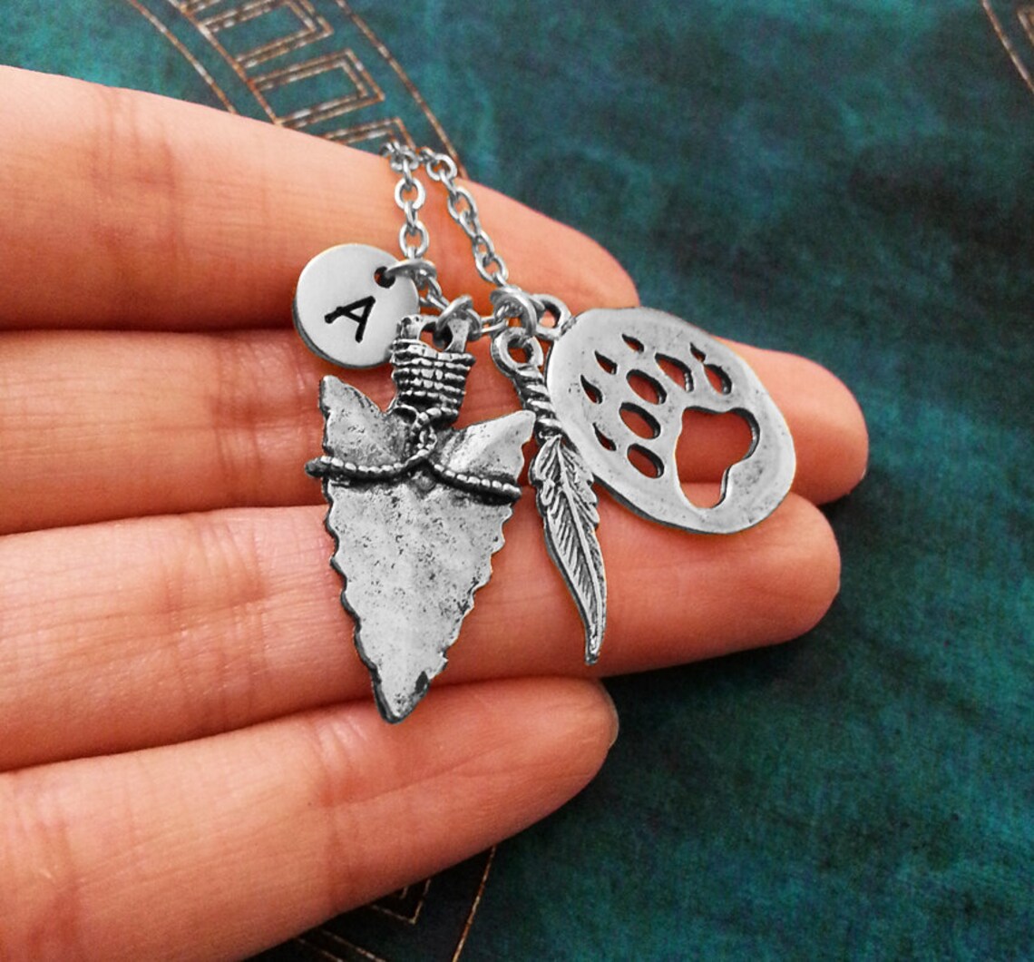 Bear Claw Keychain SMALL Arrowhead Keychain Feather Keychain Hunter ...