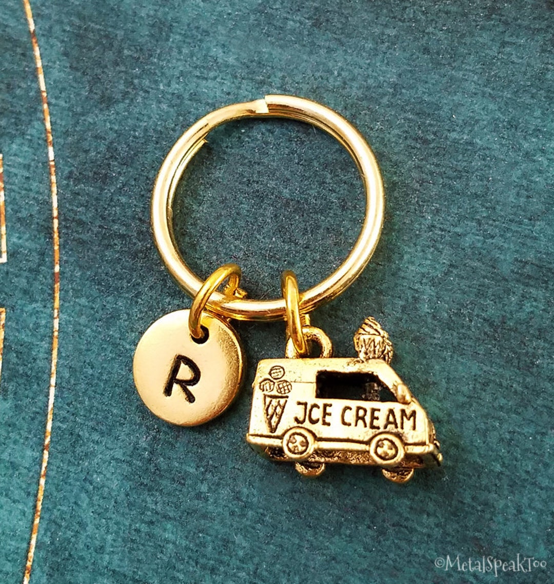 Ice Cream Truck Keychain VERY SMALL Ice Cream Charm Keychain Ice Cream ...