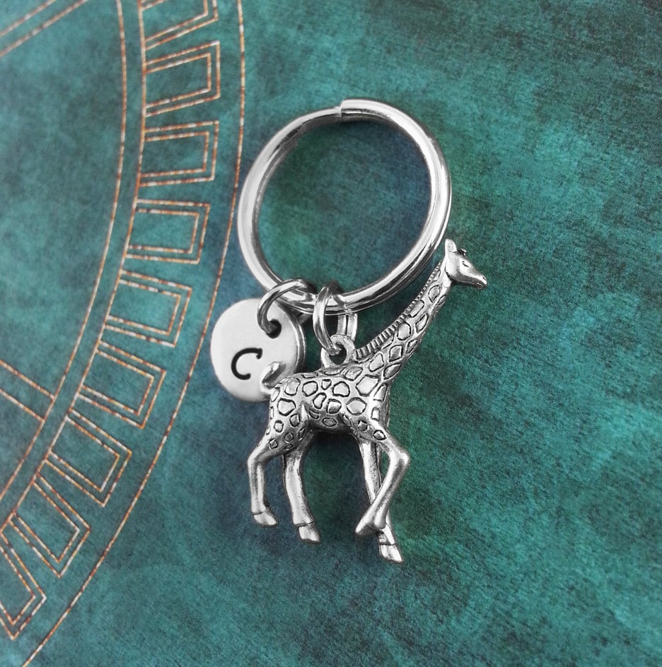 Giraffe Keychain SMALL Giraffe Keyring Personalized Keychain | Etsy
