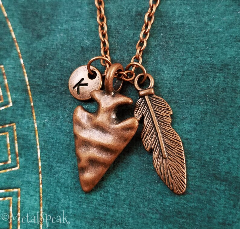 Arrowhead Keychain SMALL Feather Keychain Copper Keychain - Etsy