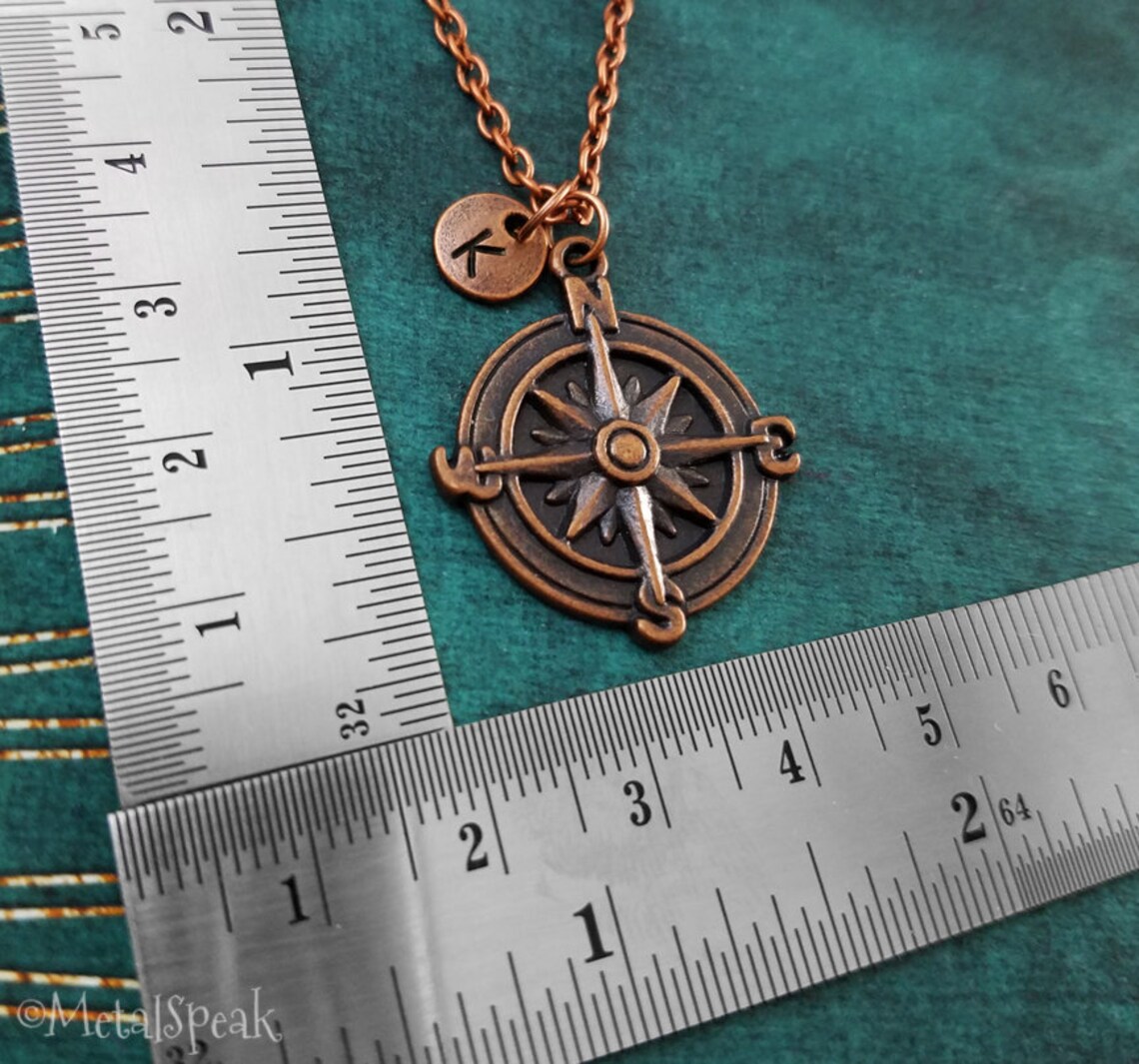 Compass Keychain SMALL Compass Keyring Compass Charm Keychain | Etsy