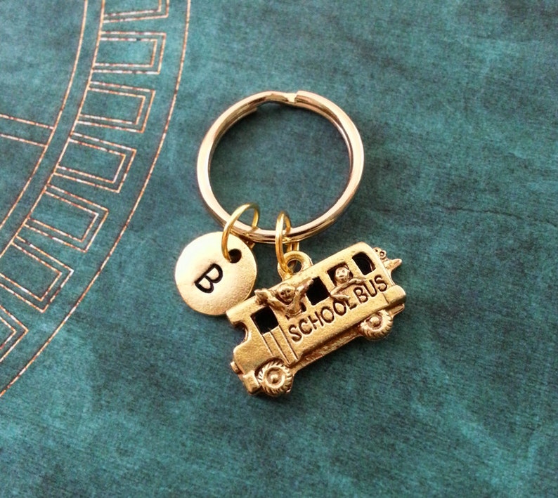 School Bus Keychain VERY SMALL Bus Keyring Teacher Keychain - Etsy