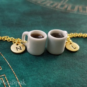 Coffee Keychain SET of 2 SMALL Coffee Cup Keyrings Sisters Keychain ...
