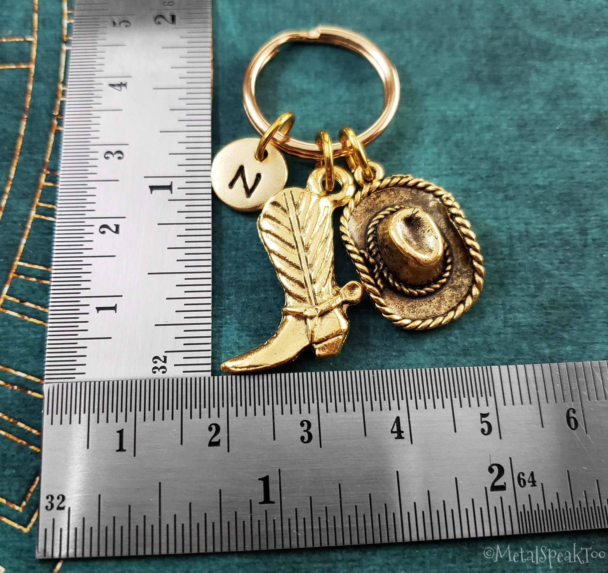 Cowboy Keychain Cowgirl Hat Keyring Cowboy Boot Pendant Personalized ...