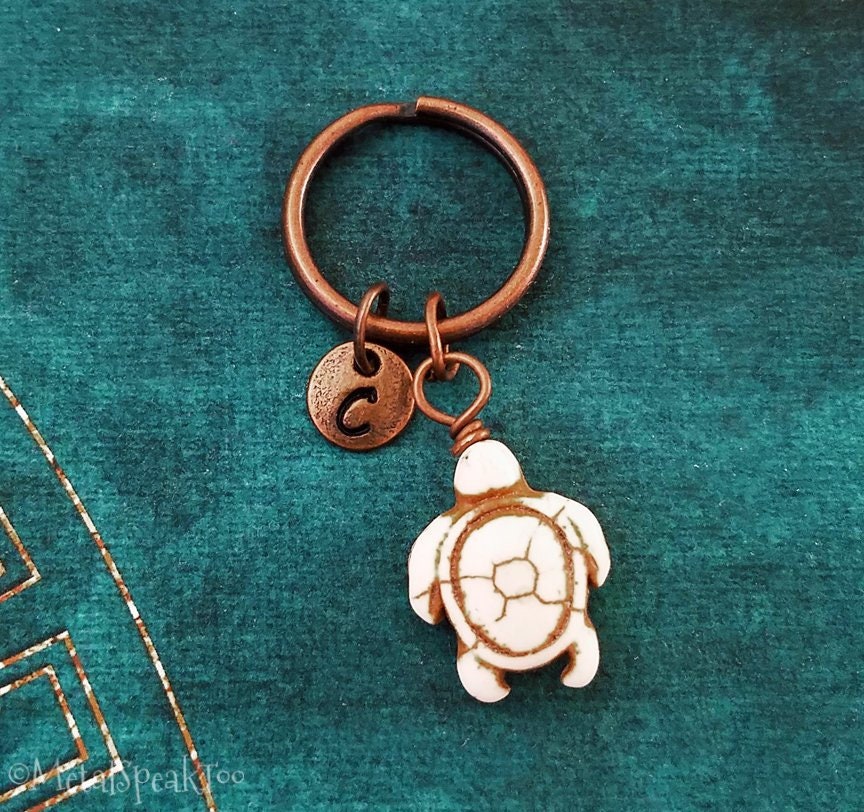 Turtle Keychain SMALL White Turtle Keyring Turtle Charm | Etsy